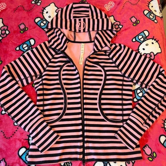 lululemon athletica | Jackets & Coats | Pink And Black Striped ...